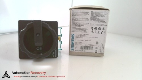 SIEMENS 3LD2203-0TK51, MAIN SWITCH,32A/690V 400V/11.5KW/AC-23A 50/60HZ ...