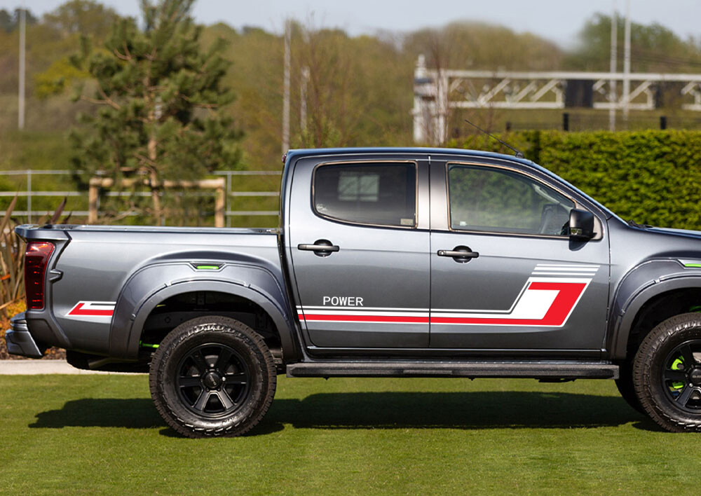 Graphic Power Racing Stripe Car Sticker For Isuzu Dmax D-Max Side Door ...