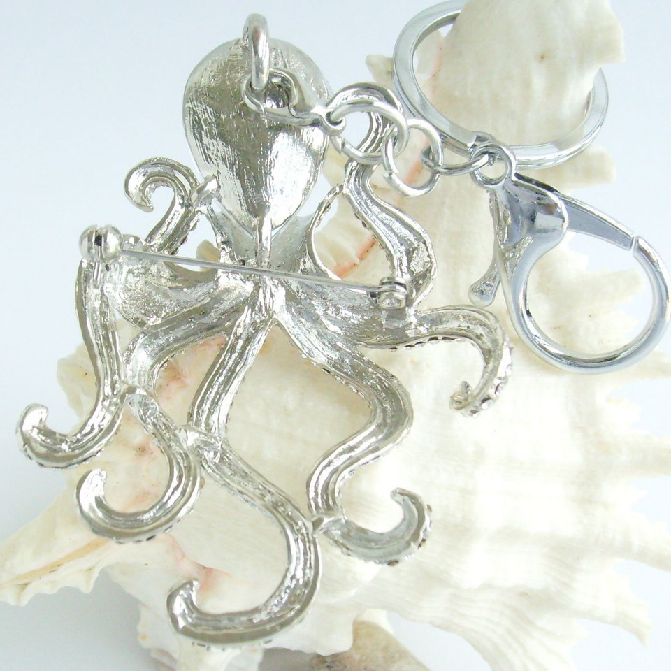 Charming Animal Octopus Keychain Pendant Austrian Crystal KP05097 | eBay
