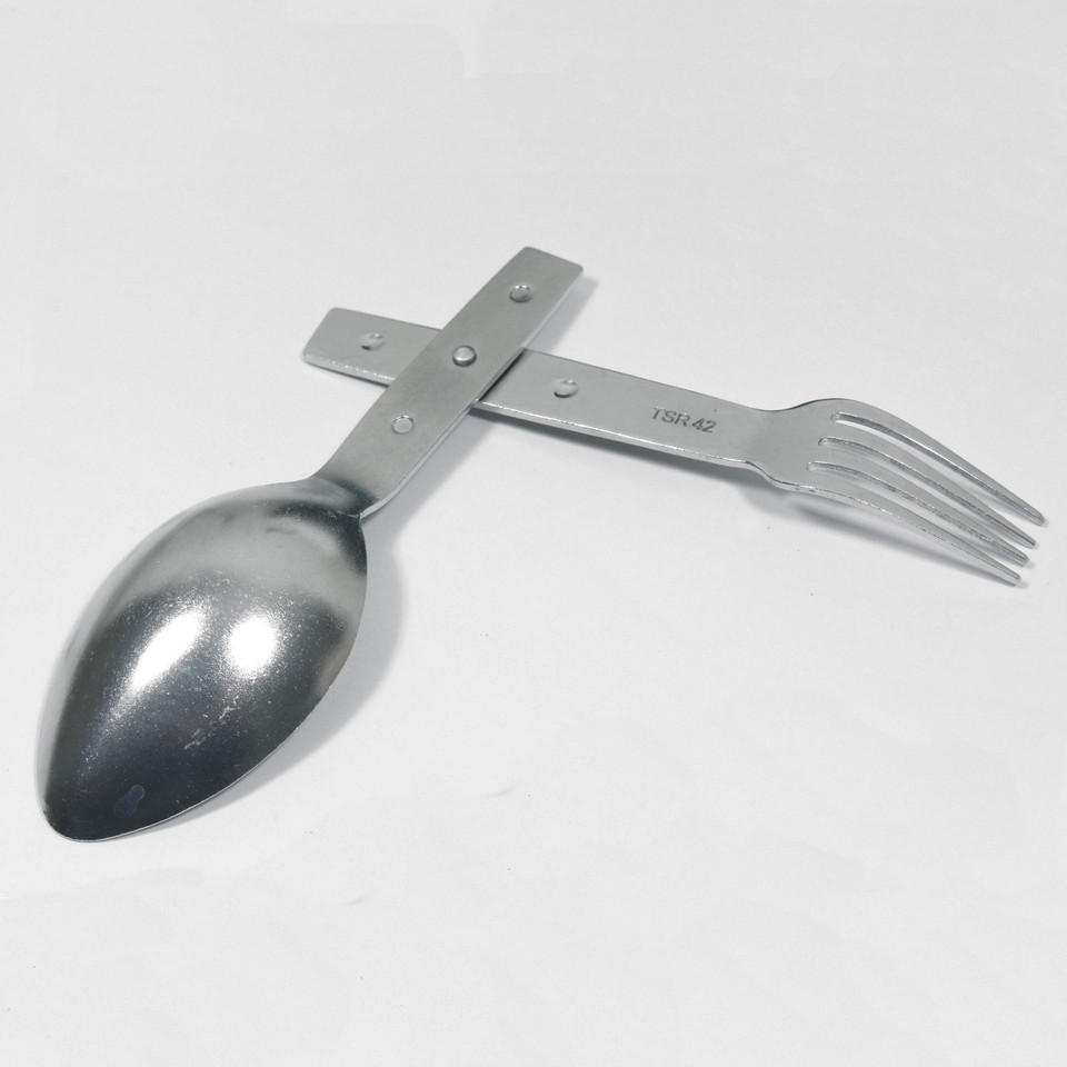 German Fork Spoon Eating Utensil - WW2 Repro Army Military Soldier ...