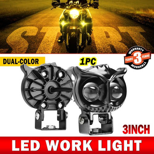 2X 3" LED Work Light Pod Auxiliary Driving Fog Amber/White Motorcycle ...