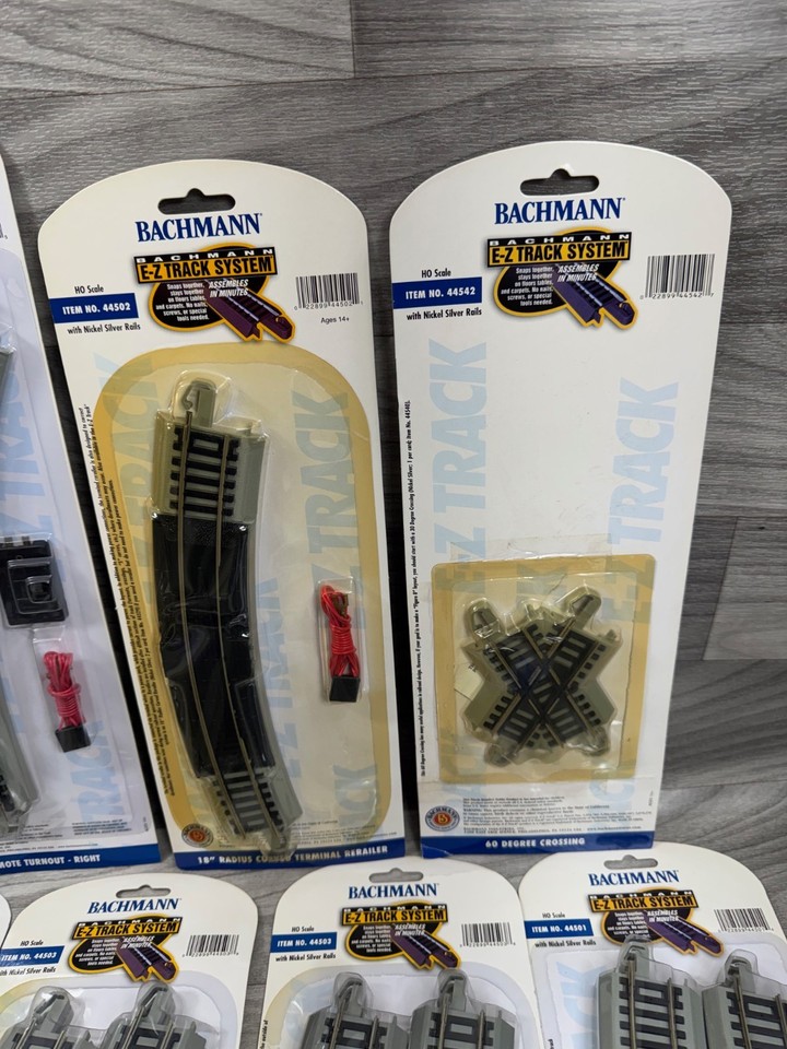 BACHMANN HO SCALE E-Z TRACK GRAY NICKEL SILVER LOT - TURNOUT CURVES ...
