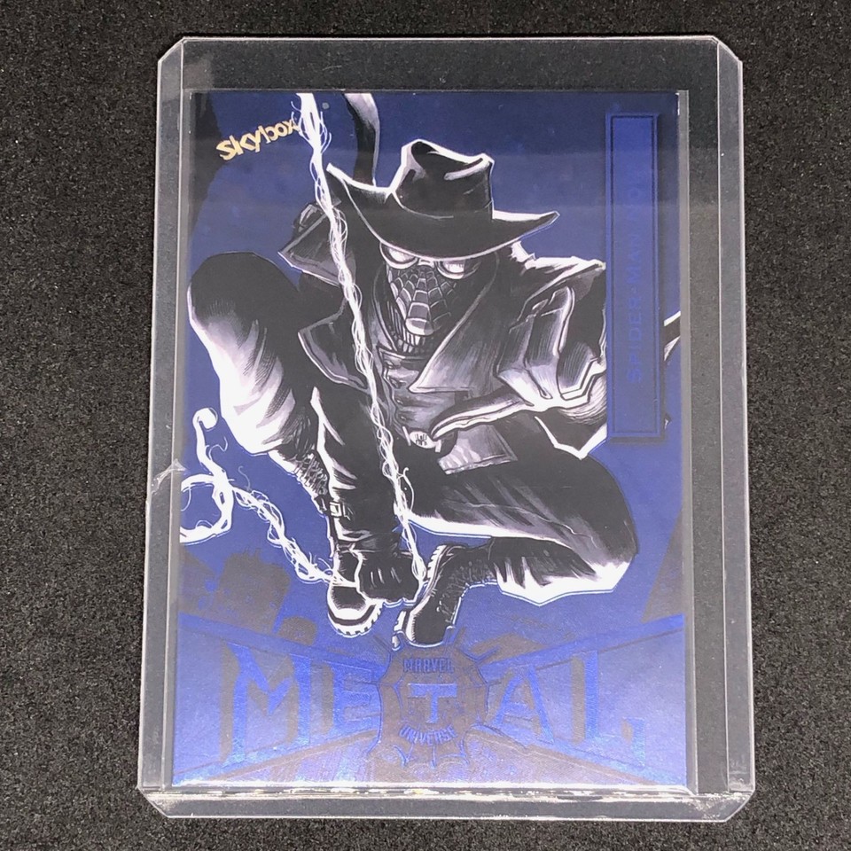 Spider-Man Noir Marvel Metal Universe Neon Blue Light FX 2022 | eBay