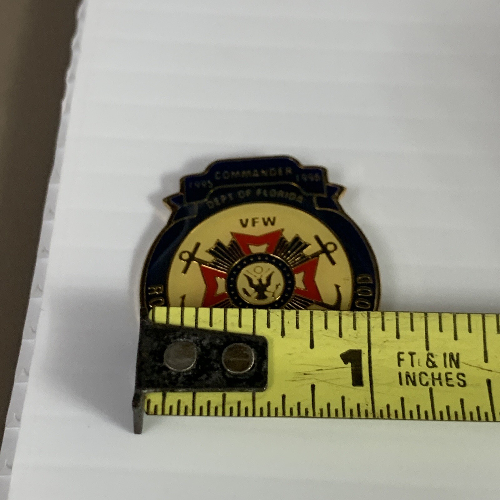 NEW VFW Woody US Navy Florida Commander Pin KG JD Veterans of Foreign ...
