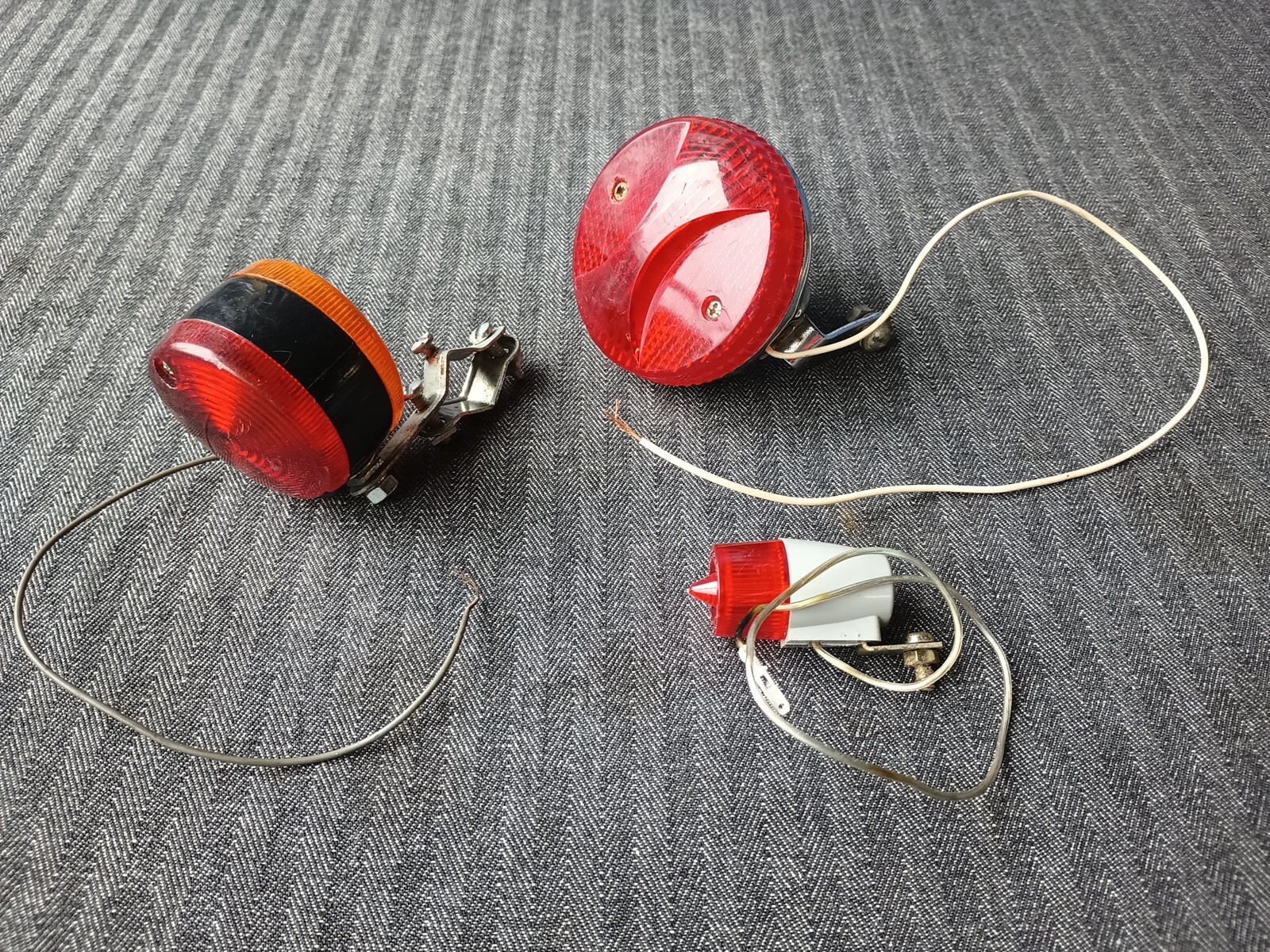 Lot Of Three Vintage Bicycle Rear Tail Light Assemblies Good Used! | eBay