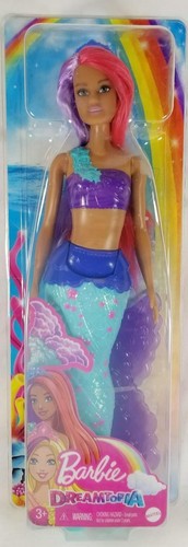 Mattel Barbie Dreamtopia Mermaid DOLL Pink & Purple Hair Blue Fin GJK07 ...