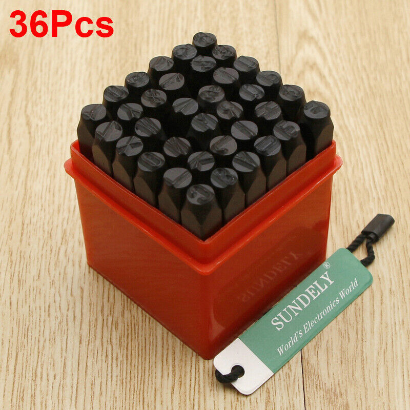 36pc Number & Letter Punch Set Alpha Numeric Carbon Steel Punches Craft ...