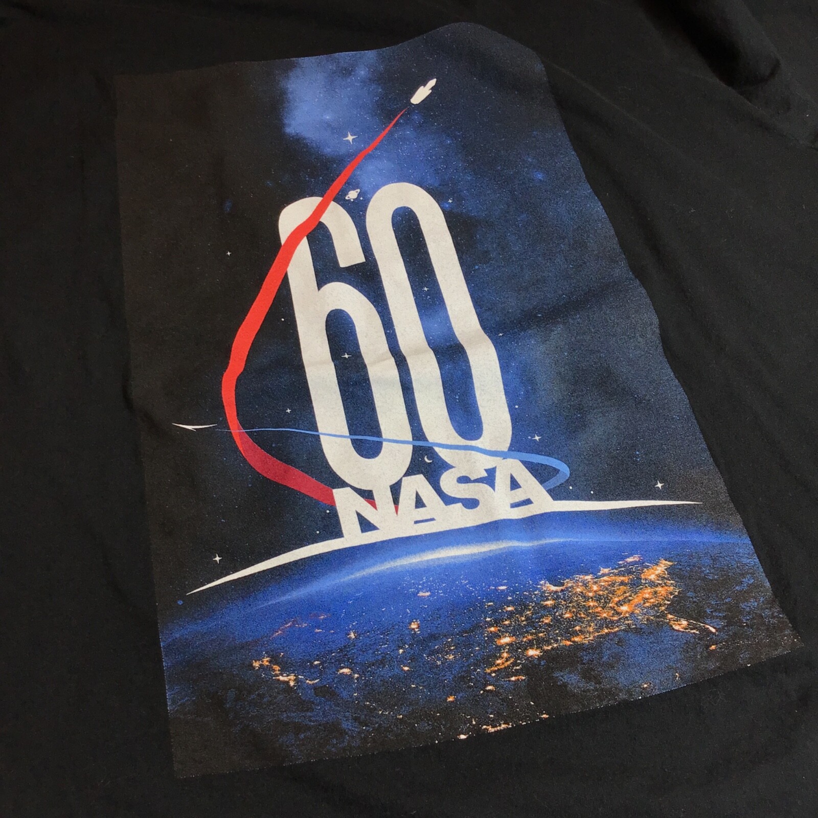 2018 NASA 60th Anniversary USA Space Program Black SS… - Gem