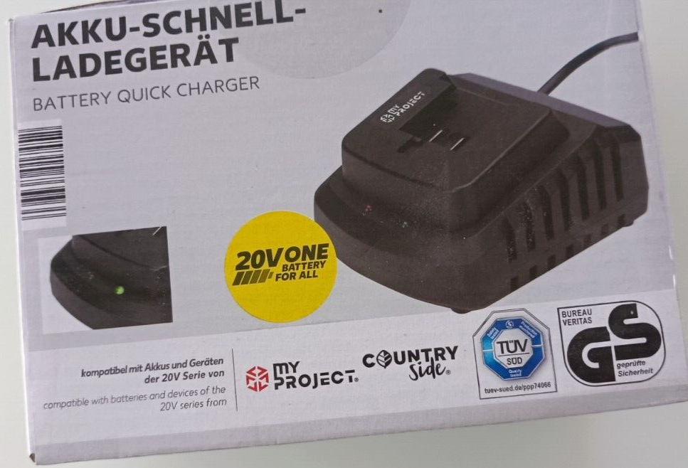 Country Side® my project® myProject 20V Akku Schnell Ladegerät Lader 20 ...