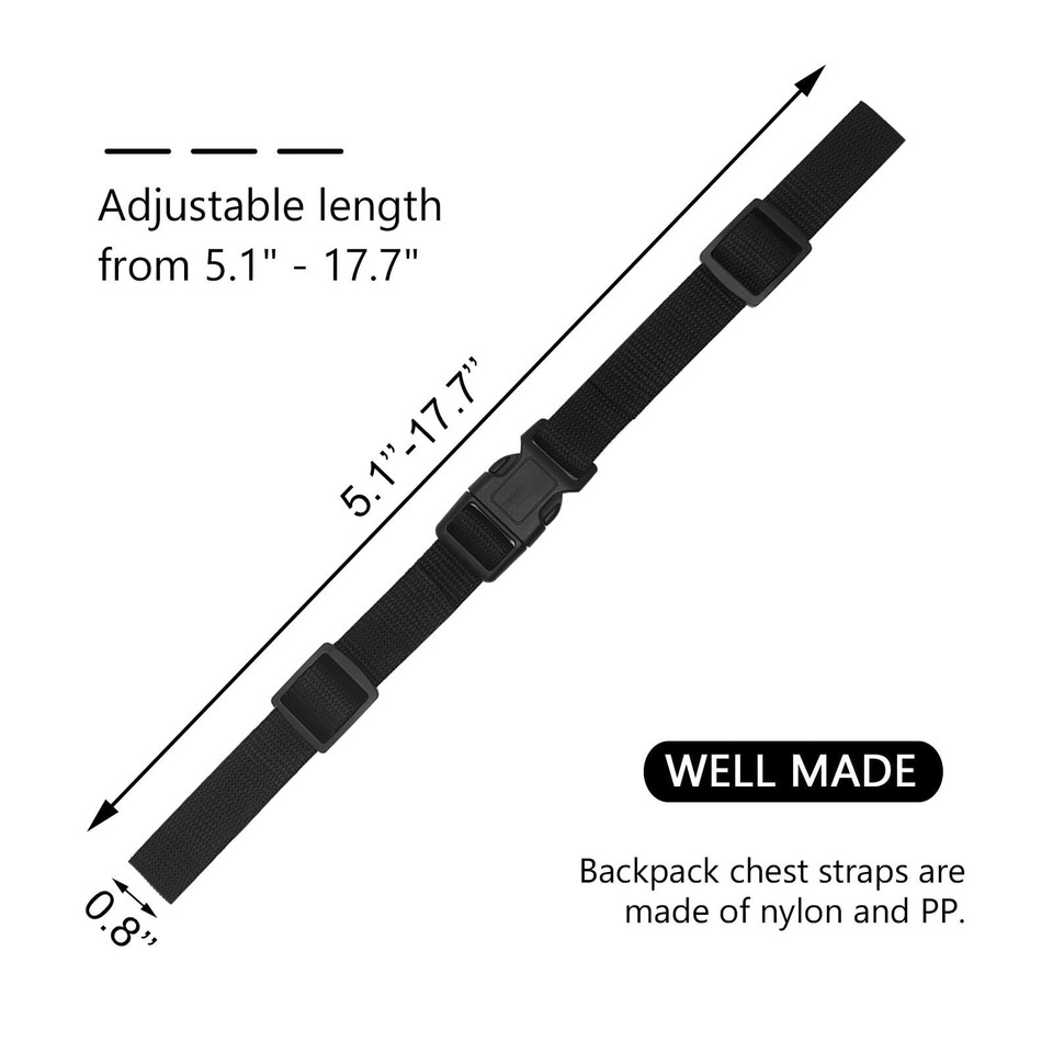 Adjustable Backpack Chest Strap Replacement Sternum Belt with Snap ...