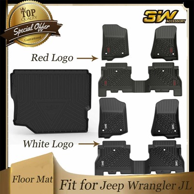 3W Floor Mats Cargo Liner For Jeep Wrangler JL 2018-2022 Custom Fit All ...