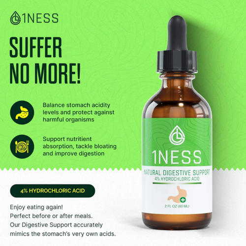 Hydrochloric Acid HCL Natural Acid Reflux & Heartburn Relief Drops, 2oz ...