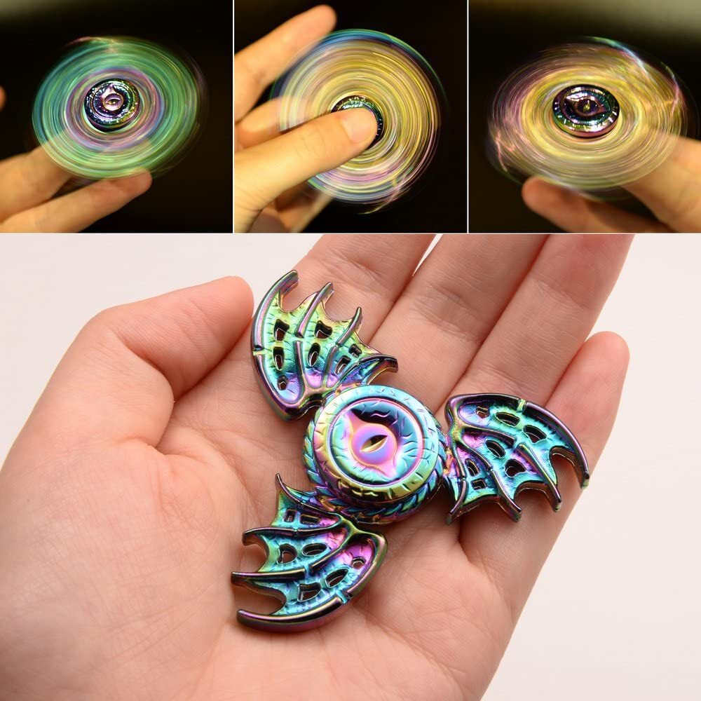 Rainbow Metal Alloy Tri Hand Finger Spinner Fidget EDC Desk Toy Gyro ...