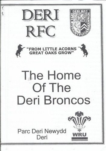 Deri Rugby Club ( RFC ) Wales 2006 - 2007 generic season programme | eBay