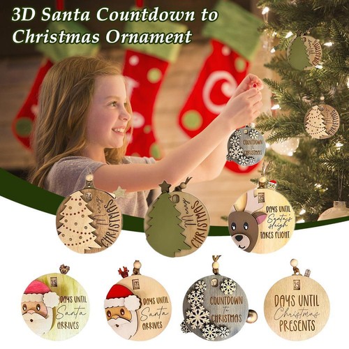 Christmas Tree Countdown Sliding Pendant Countdown Ornament Sliding ...