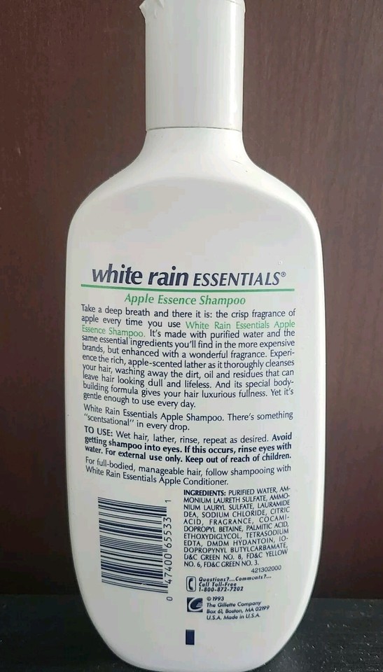 Vintage 1993 White Rain Essentials Apple Essence Shampoo 11Oz | eBay