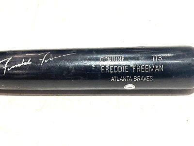 Freddie Freeman Braves Signed EARLIEST KNOWN GAME USED BAT FROM FREEMAN ...