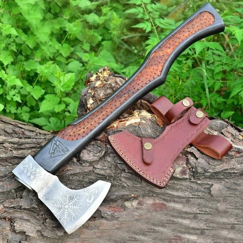 CUSTOM HAND MADE VIKING AXE HATCHET INTEGRAL TOMAHAWK HIGH CARBON STEEL ...