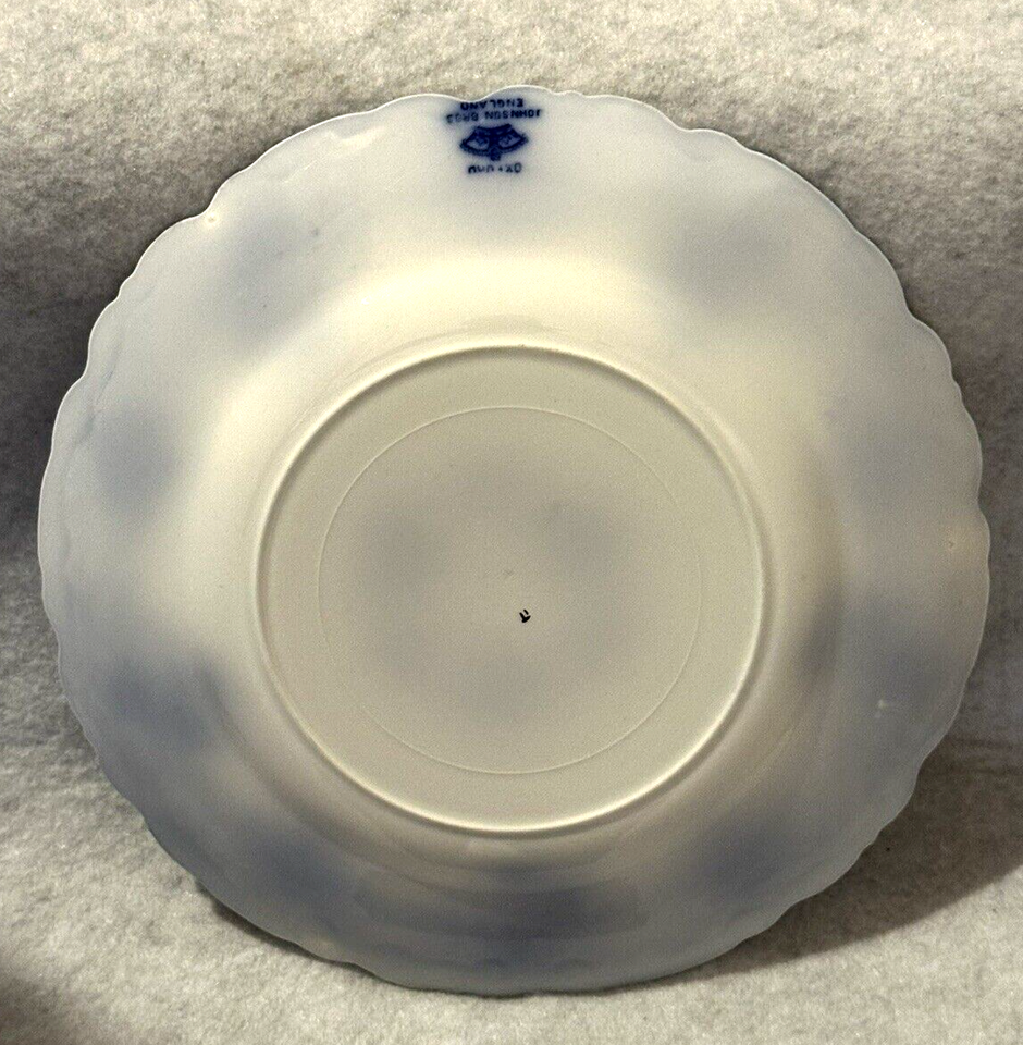 Antique Johnson Brothers Oxford Pattern 9 7/8" Dinner Plate Flow Blue ...