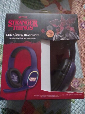 Netflix STRANGER THINGS LED Gaming Headphones w/Rotating Mircrophone ...