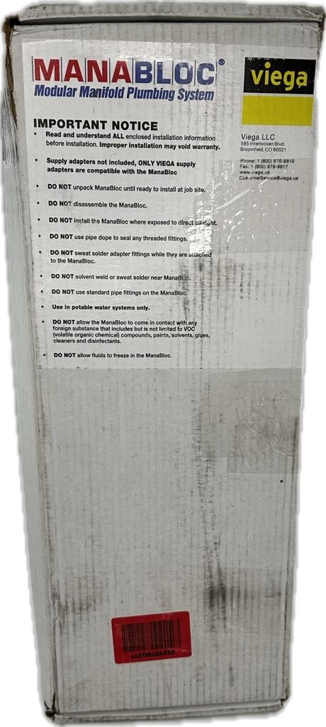 Viega 50243 Manabloc - 24 Ports (15 Cold, 9 Hot) incl. Port Adapters ...