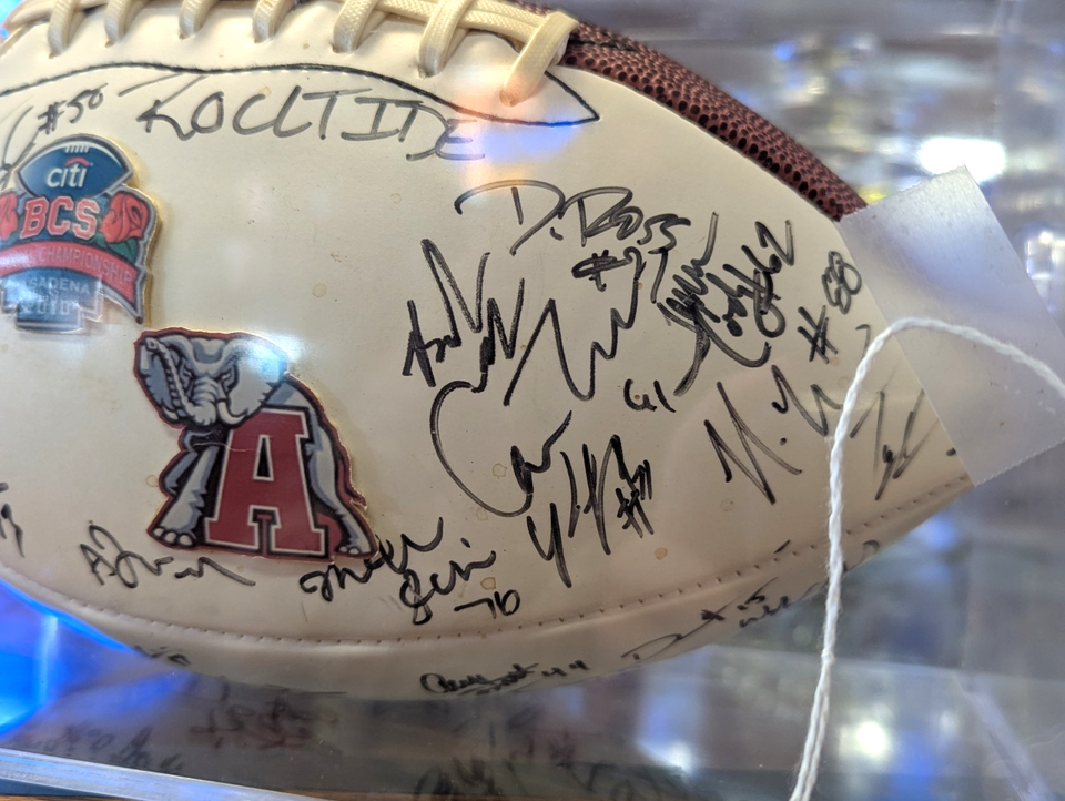 2010 BCS National Championship Alabama CT Team Signed All-Over Football ...