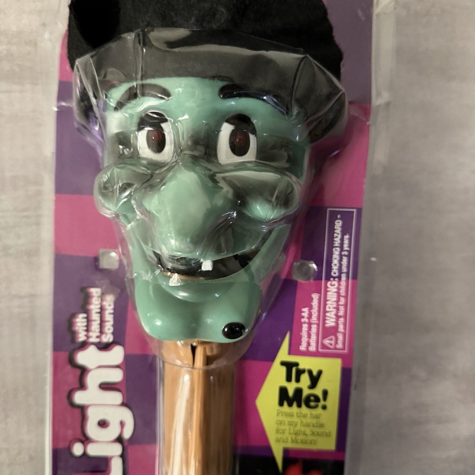 Vintage 2003 Halloween Light Up Witch Torch Flashlight Fake Flame ...