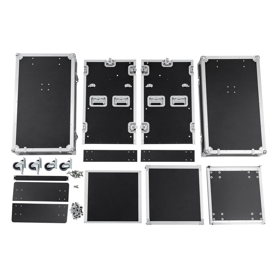 14U PA DJ Cabinet Black Rack Free Standing Network & Stereo Rack With 4 ...