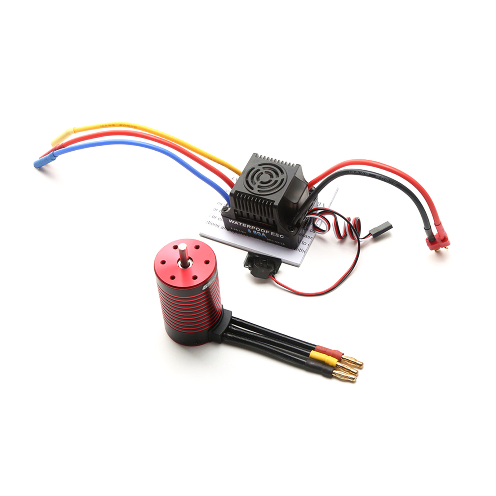 GTSKYTENRC Waterproof 3660 Brushless Motor 4200KV with 80A Brushless ...