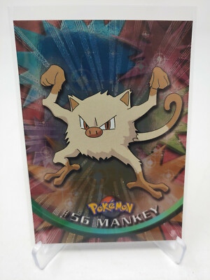 1999 Topps Pokemon TV Series Mankey Silver Foil Black Logo | eBay