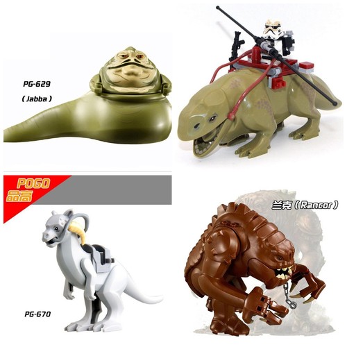 Custom LEGO STAR WARS -Taun Taun Jabba Rancor Dewback Mini Action ...