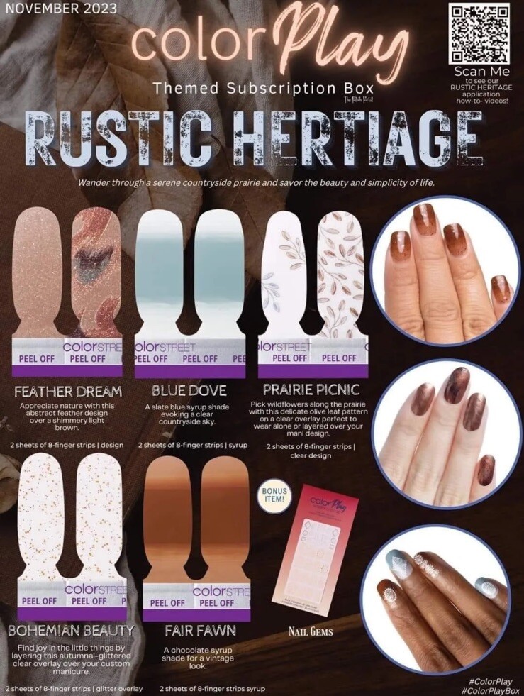 Color Street Subscription Box November 2023 Rustic Heritage | eBay