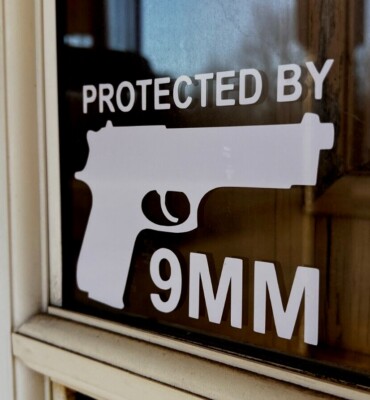 Protected By 9MM Ammo Vinyl Decal Sticker - Door, Bumper, Home Security ...