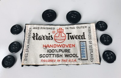 Harris Tweed Black Sport Coat Blazer Buttons-Free Shipping | eBay