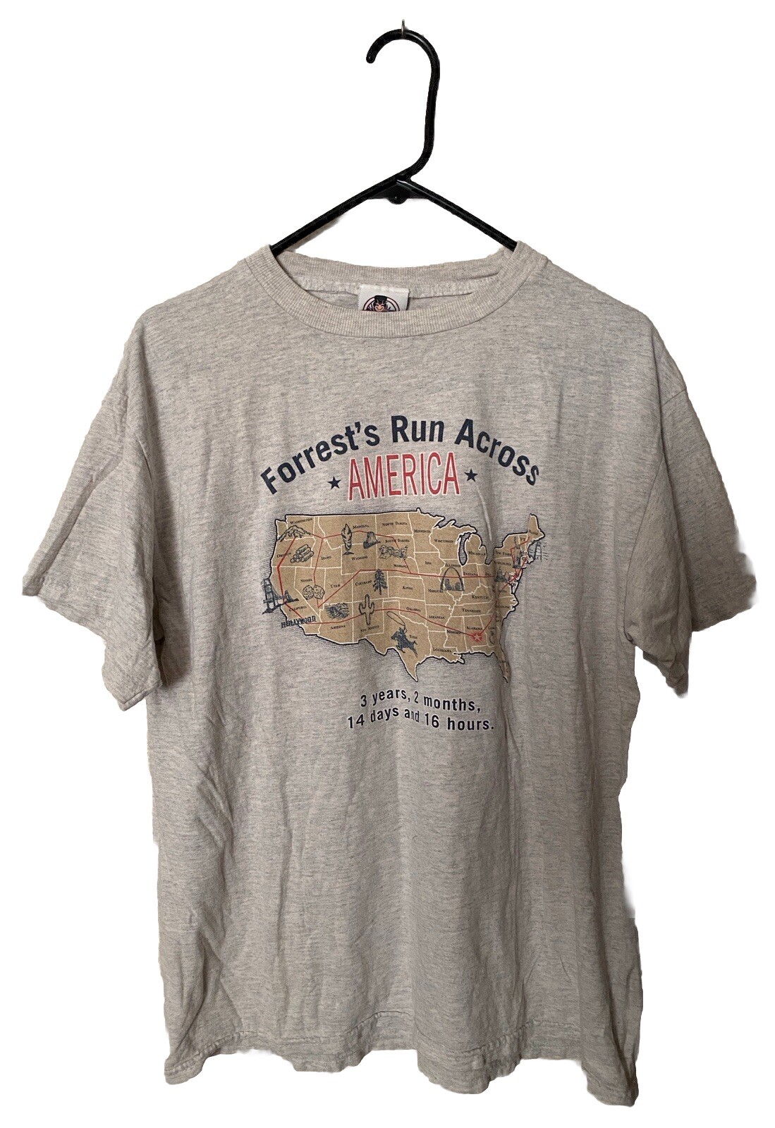 Vintage Forrest Gump Run Across America Shirt Gray 20… - Gem