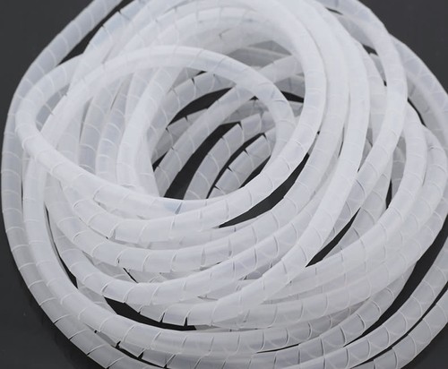 8.5M 29.52ft Roll 10mm Spiral Wrapping Band Cable Management White ROHS ...