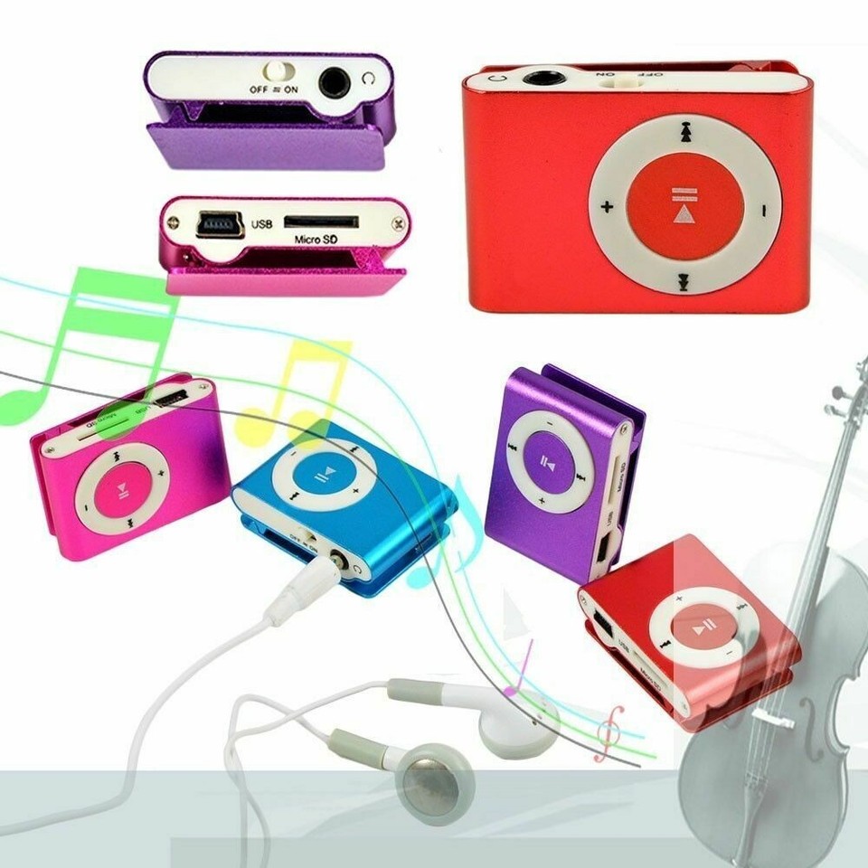 Mini Clip-on MP3 Player with Micro TF/SD Slot Portable WITH ACCESSORIES ...