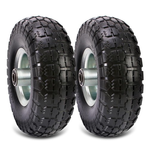2 Pack 10 Inch Solid Polyurethane Tire 4.10/3.504 Tire 10" Flat Free ...