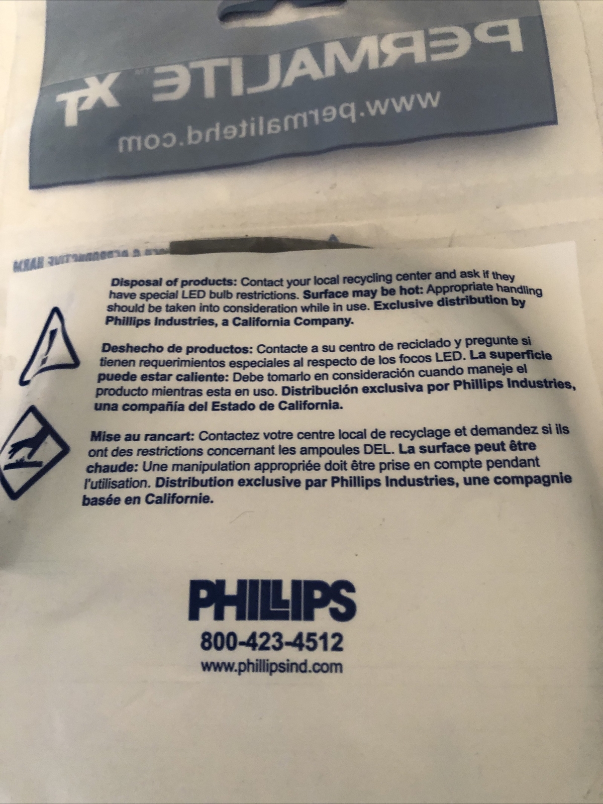 GENUINE PHILLIPS LICENSE PLATE LIGHT 3/4" -3 DIODE CLEAR L-2P AMP 51 ...