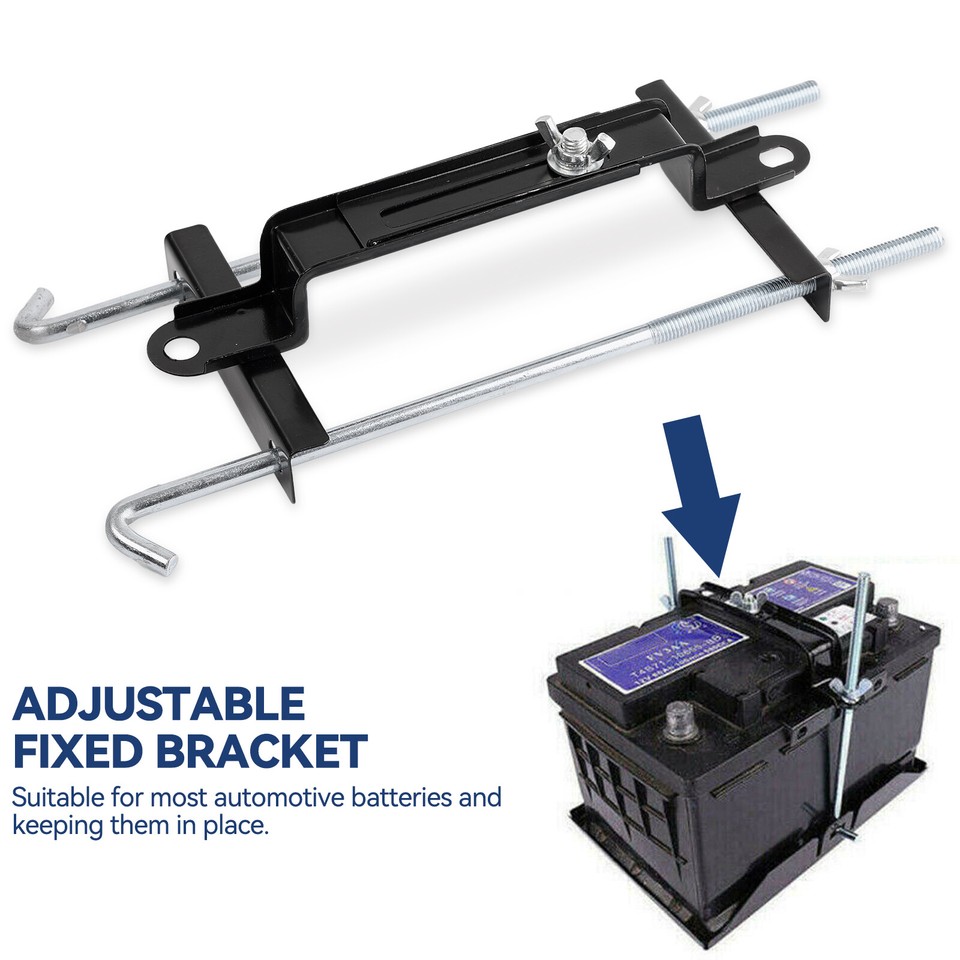 Universal Car Battery Holder Metal Adjustable Hold Down Clamp Bracket ...