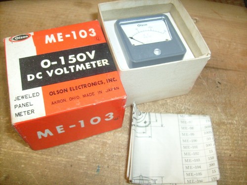 OLSON Electronics Panel Meter ME-103 DC Volt Meter Vintage Japan Made ...