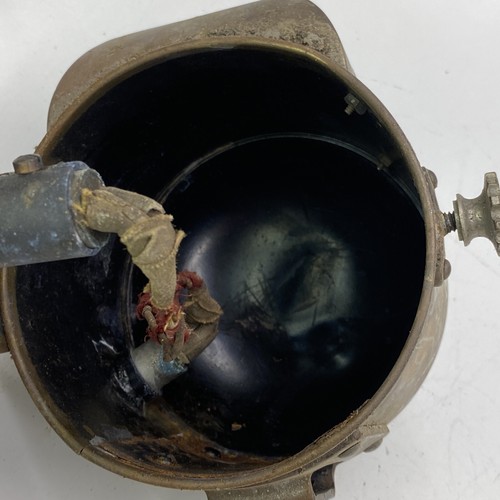 ANTIQUE CM HALL LAMP CO. BRASS ERA AUTO HEADLIGHT MODEL 12E DETROIT ...