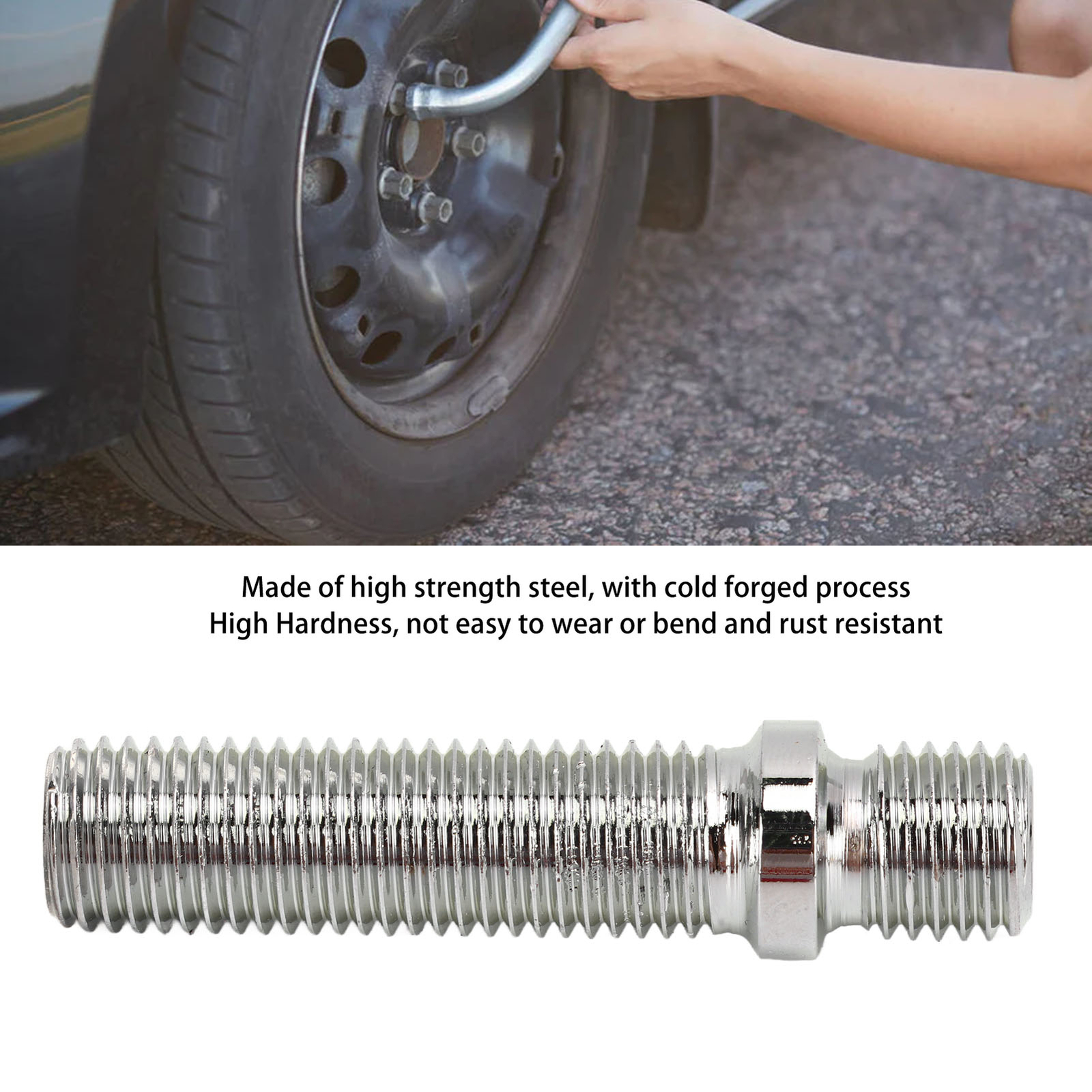 M12x1.25-M12x1.5 20pcs Extended Wheel Conversion Stud 58mm Length 41mm ...