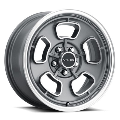 Vision 148 Shift 5 15x5.5 5x114.3 +7et 83 Satin Gray Machined Face/Lip ...