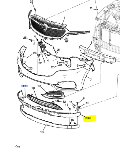Genuine Front Lower Bumper Cover 84462568 | eBay