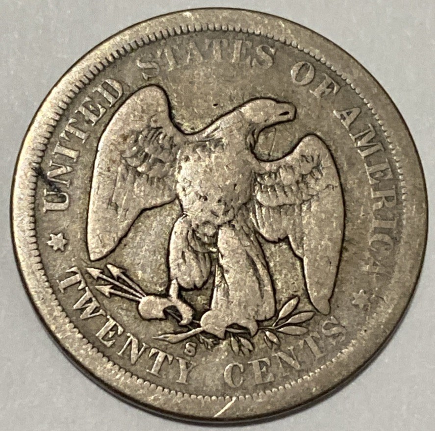 1875 S - US Twenty Cent Piece 20c - Exact Coin Imaged #SL186 | eBay