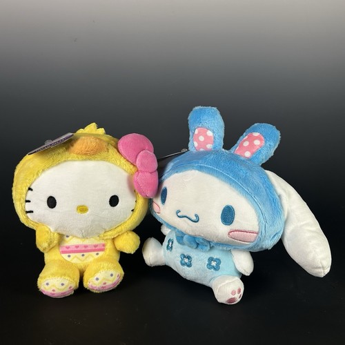 Hello Kitty Easter Plush – 8” Stuffed in Chick Outfit And Cinnamoroll ...