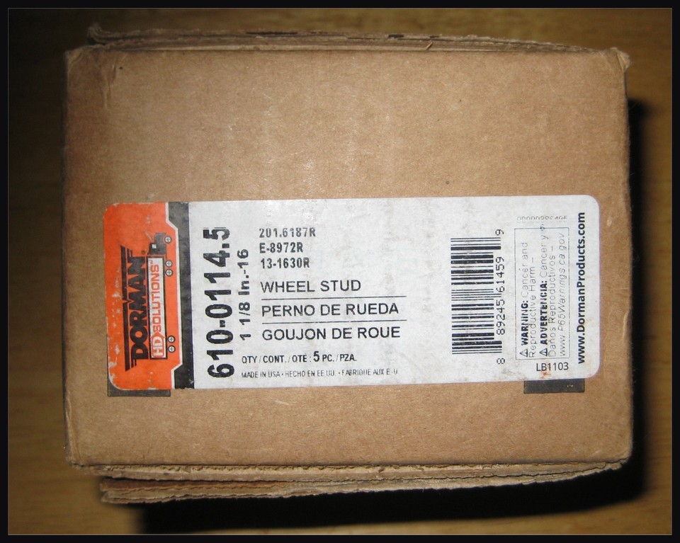 Dorman stud Box of 5 610-0114.5 1 1/8 " 16 Serrated Stud 1.247 " Knurl ...