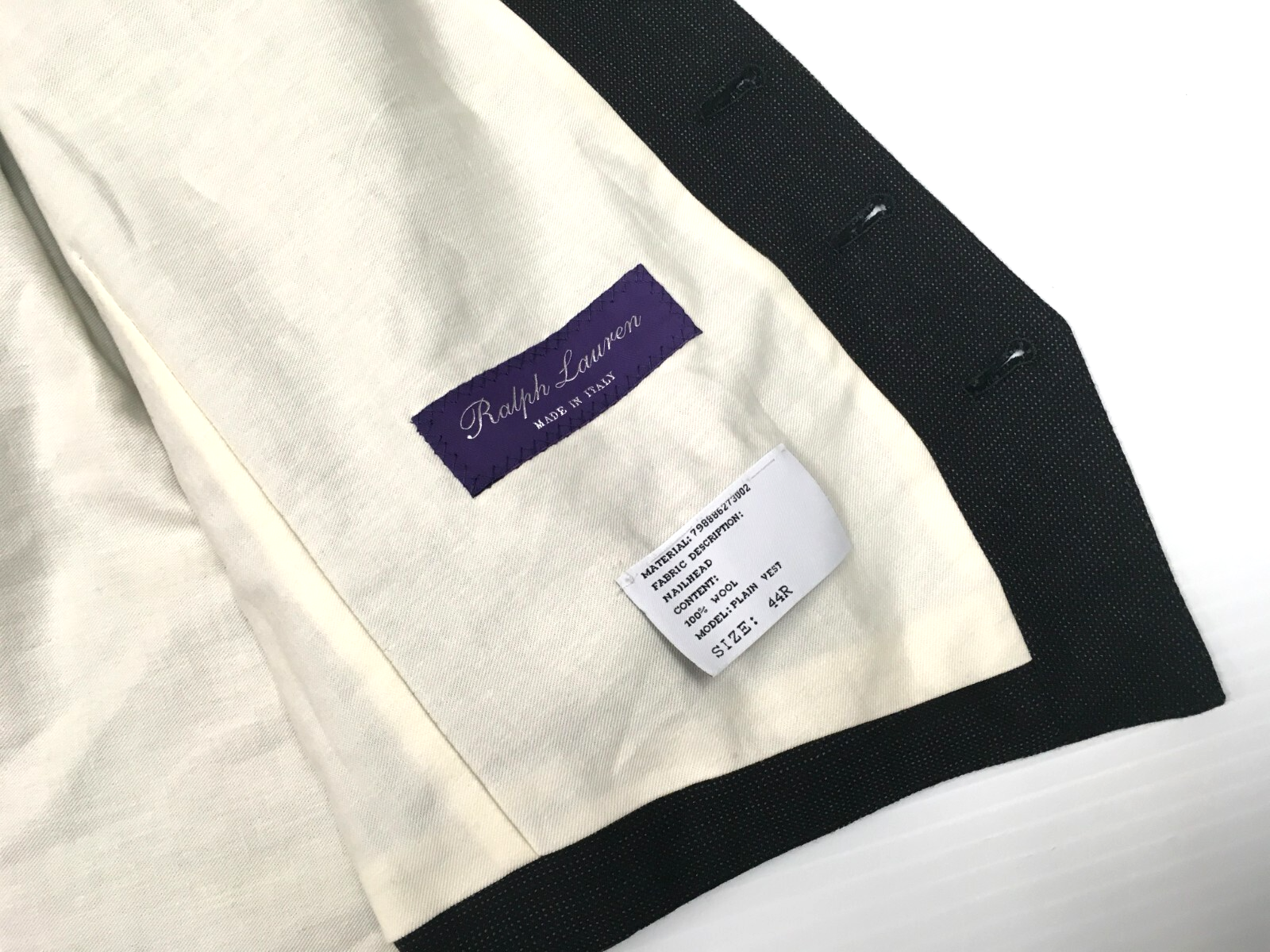 Purple Label Ralph Lauren 100% Wool CEO Suits Waistcoat Jacket Vest ...