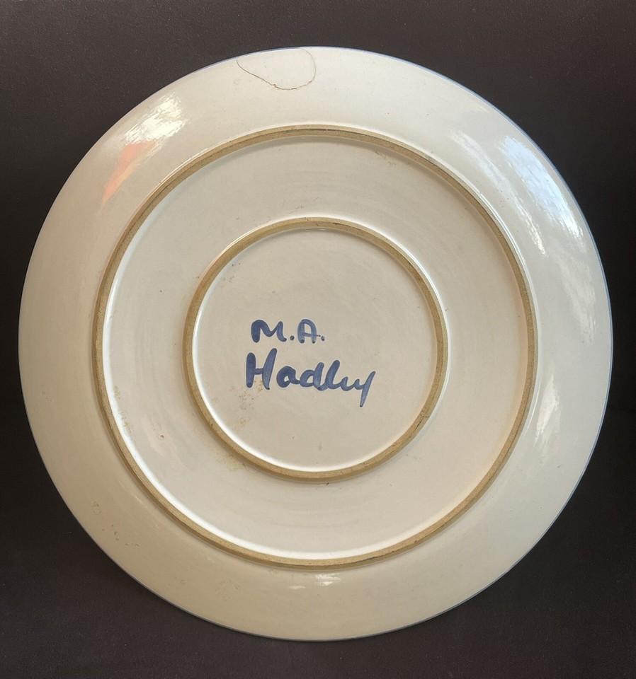 M A Hadley 15 1/2” Farmer & Wife Farm Scene Serving Platter | eBay